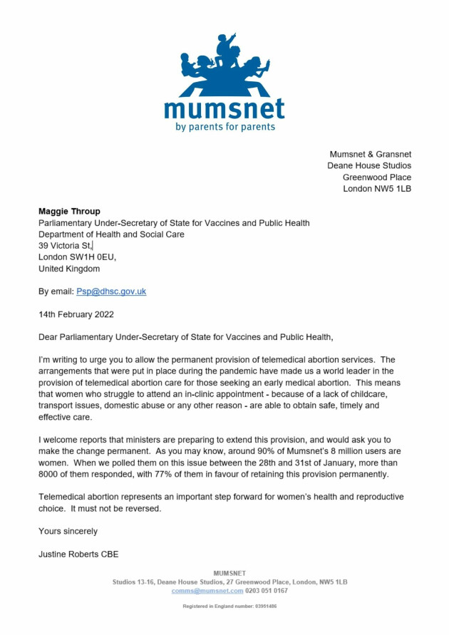 Mumsnet founder Justine Roberts urges Government to make telemedical ...